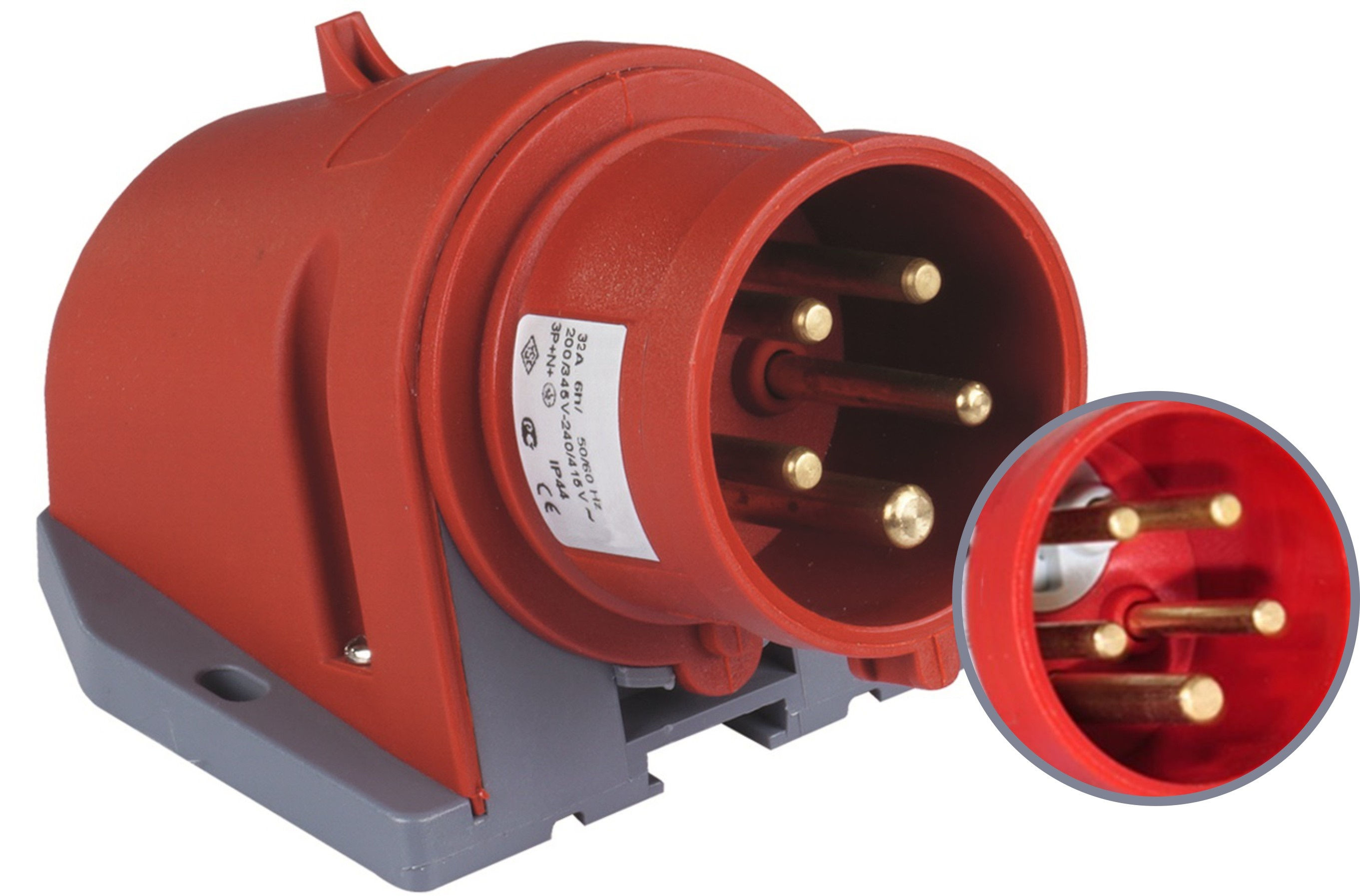 CEE Stecker mit Phasenwender 5-polig Wandstecker Einbaustecker 32A 16A IP44 400V | eBay